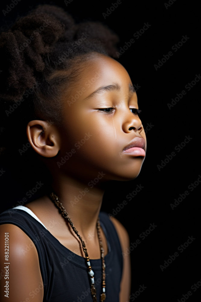Sad crying child experiencing profound loneliness and isolation ...