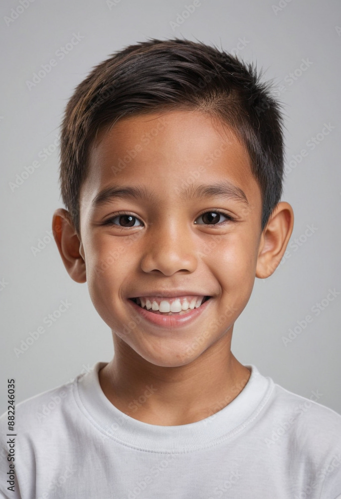 Portrait view of a regular happy smiling Philippines boy, ultra ...