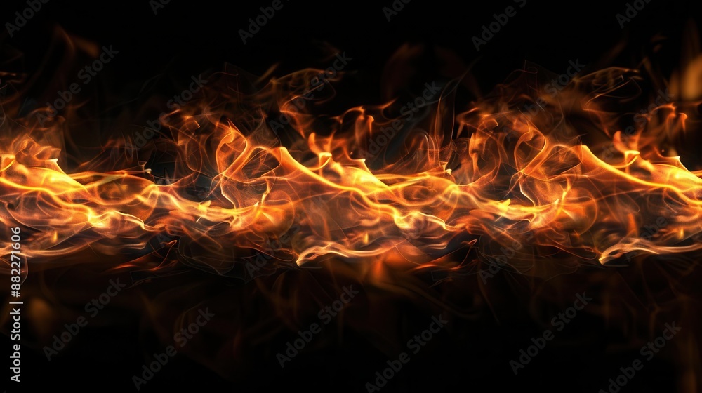 dynamic fire composition multiple flame elements varying sizes and ...
