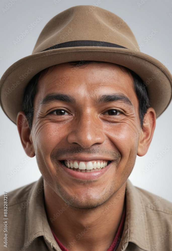 Portrait view of a regular happy smiling Peru man, ultra realistic ...