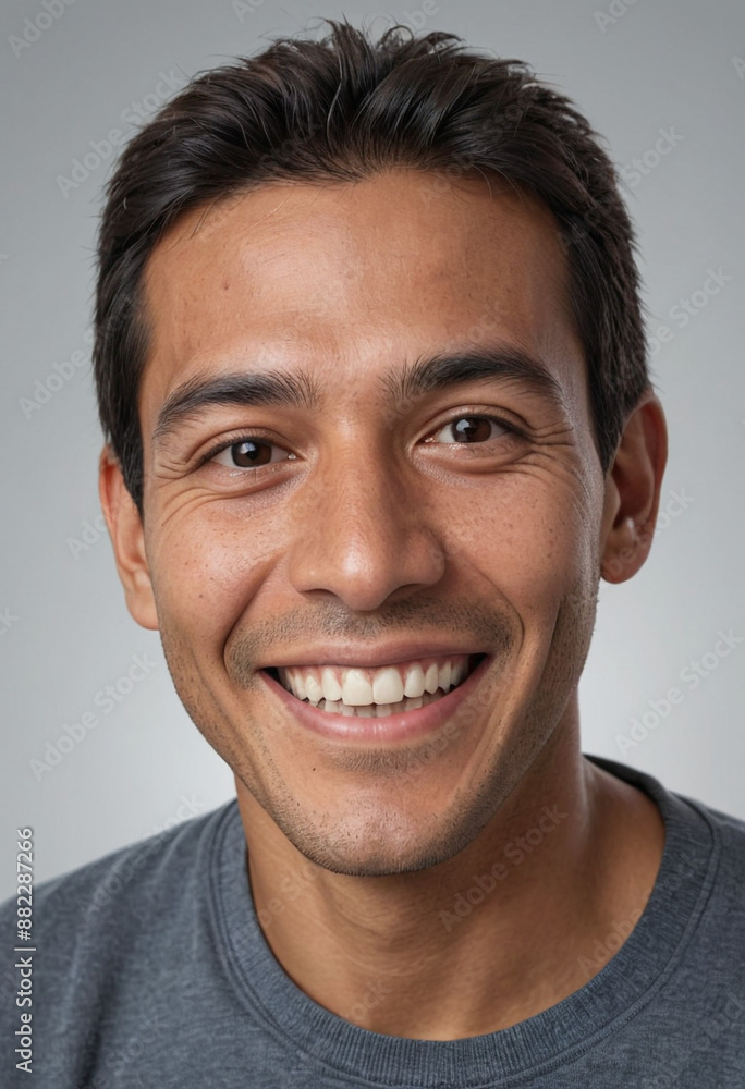 Portrait view of a regular happy smiling Peru man, ultra realistic ...