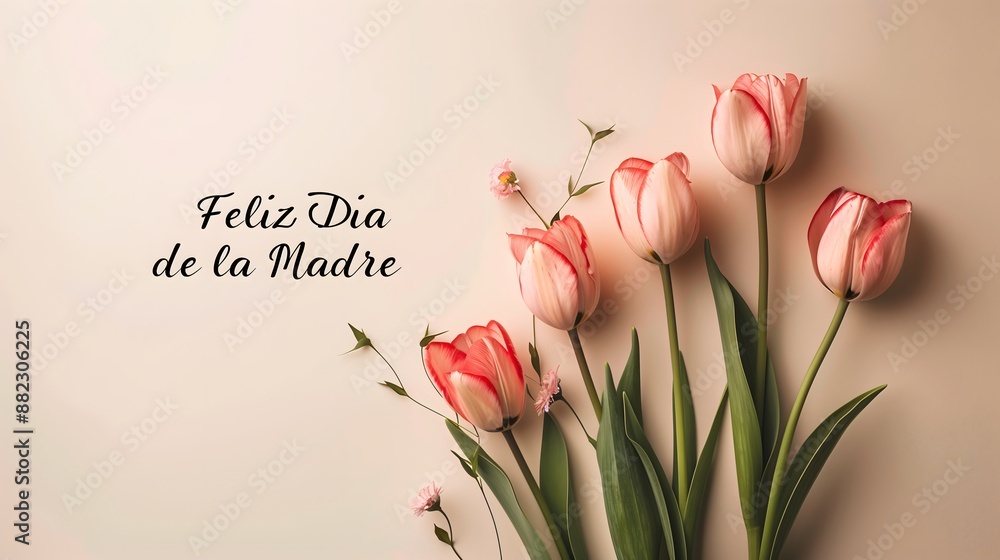 Happy Mothers day in Spanish language. Feliz dia de la madre Stock ...
