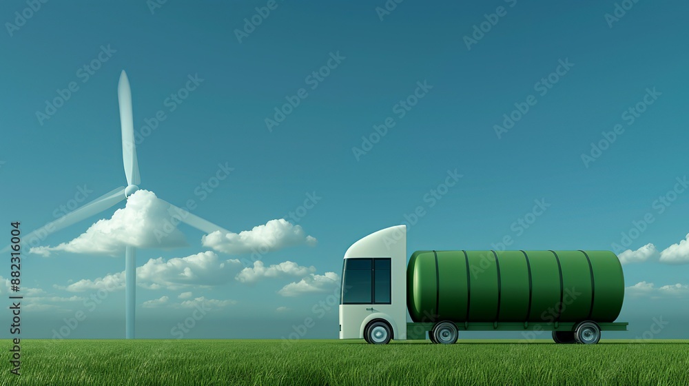 Conceptual artwork of green supply chains and sustainable logistics ...