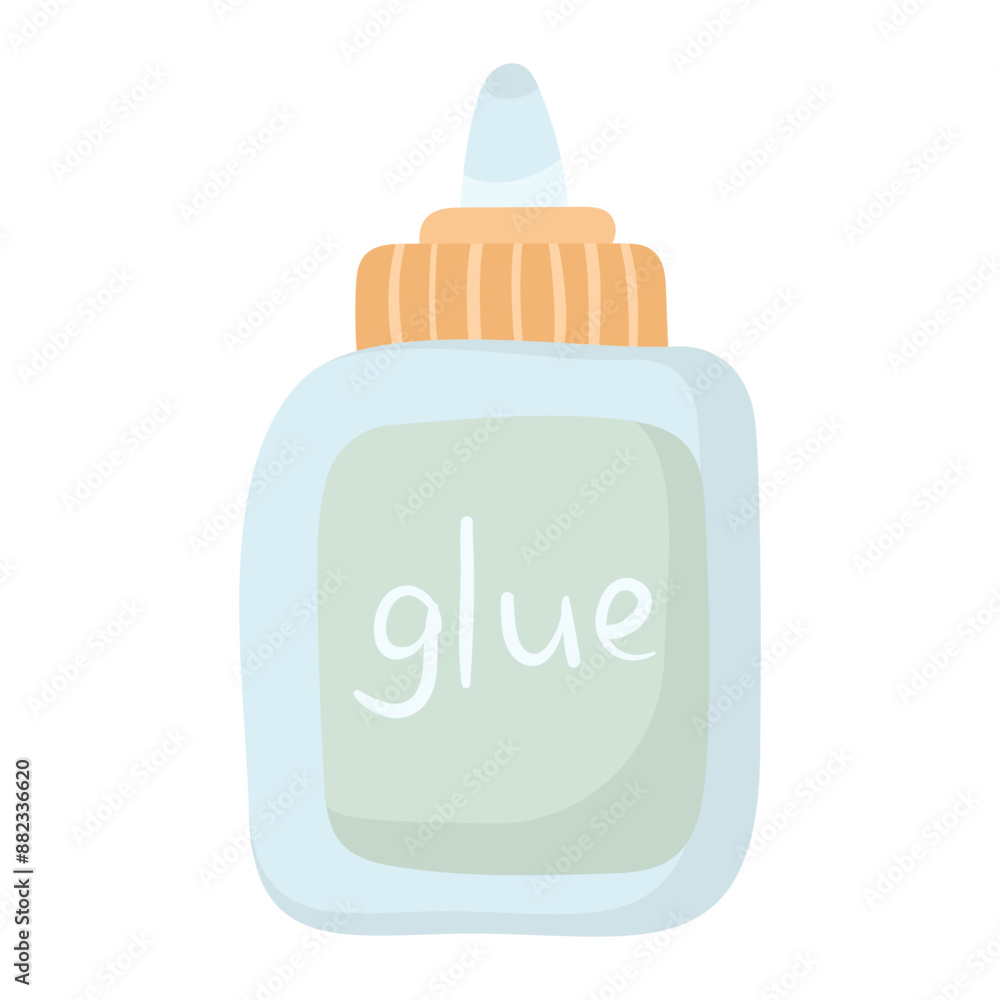 Cartoon glue, school character or mascot, back to school stationery ...
