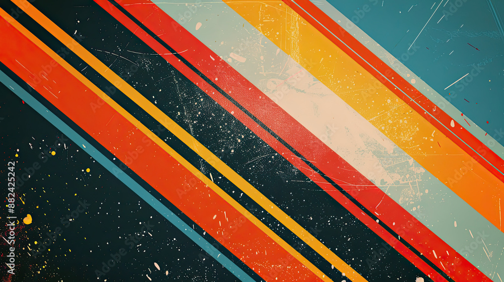 Abstract colorful 70s background vector. Vintage retro wallpaper with ...