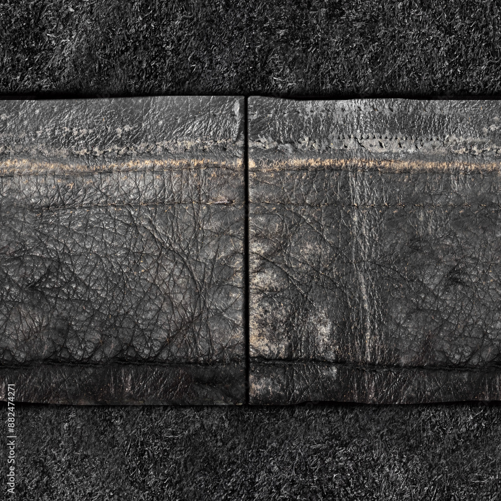 Seamless 4k photo texture photo of black colored worn and used leather ...
