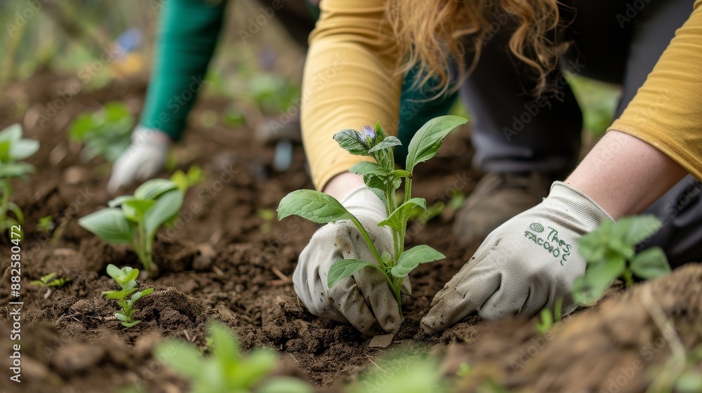 Portland city park restoration project, volunteers planting native ...