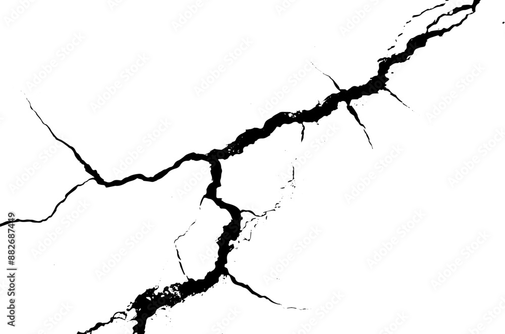 Sketch crack texture. Ground cracks, breaks on land surface from ...