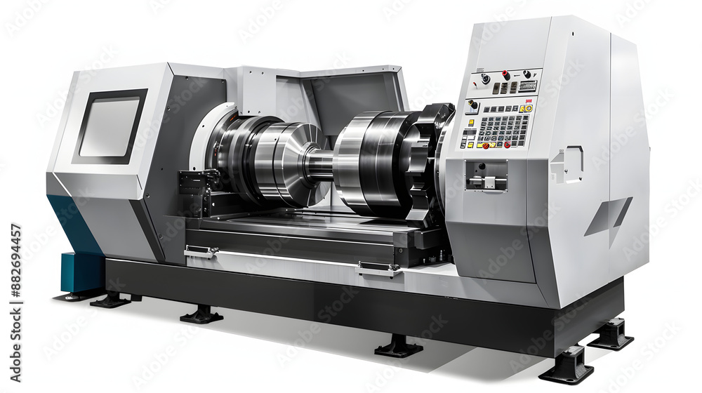 Manufacturing professional lathe machine. Industrial concept ...