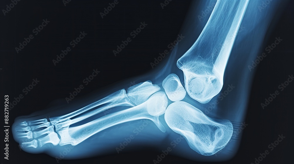 Foto X-ray showing a compound fracture of the tibia and fibula do Stock ...