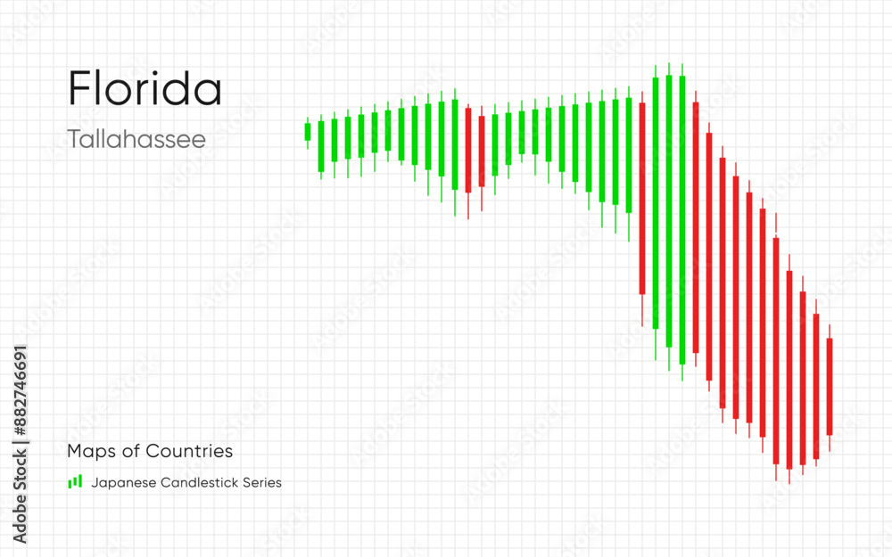 Florida map is shown in a chart with bars and lines. Japanese ...