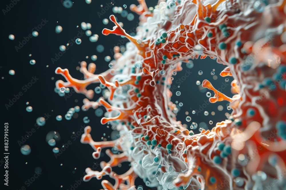 Intricate 3D Representation of Human Cell Nucleus Showing Gene ...