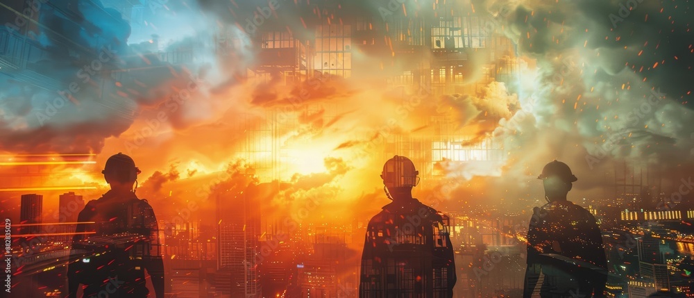 Typhoon response teams, emergency personnel, focus on, disaster ...