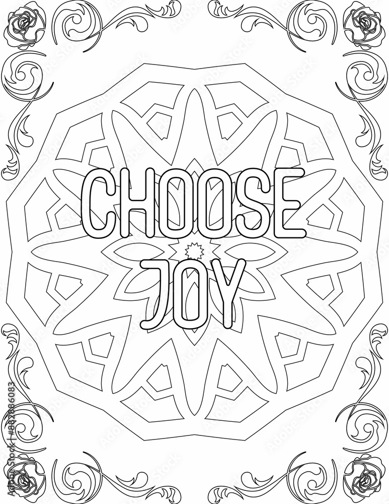 Printable mandala coloring page for kids and adults with motivational ...
