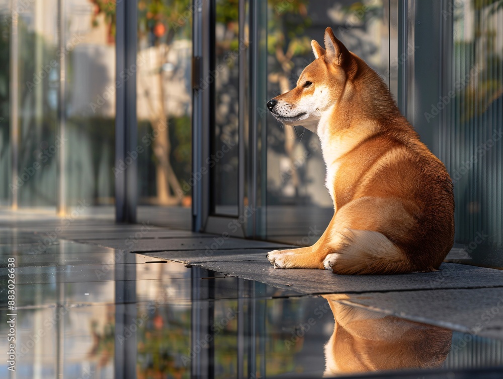 2. Hyper-realistic scene of a sweet red and white Japanese Shiba Inu ...