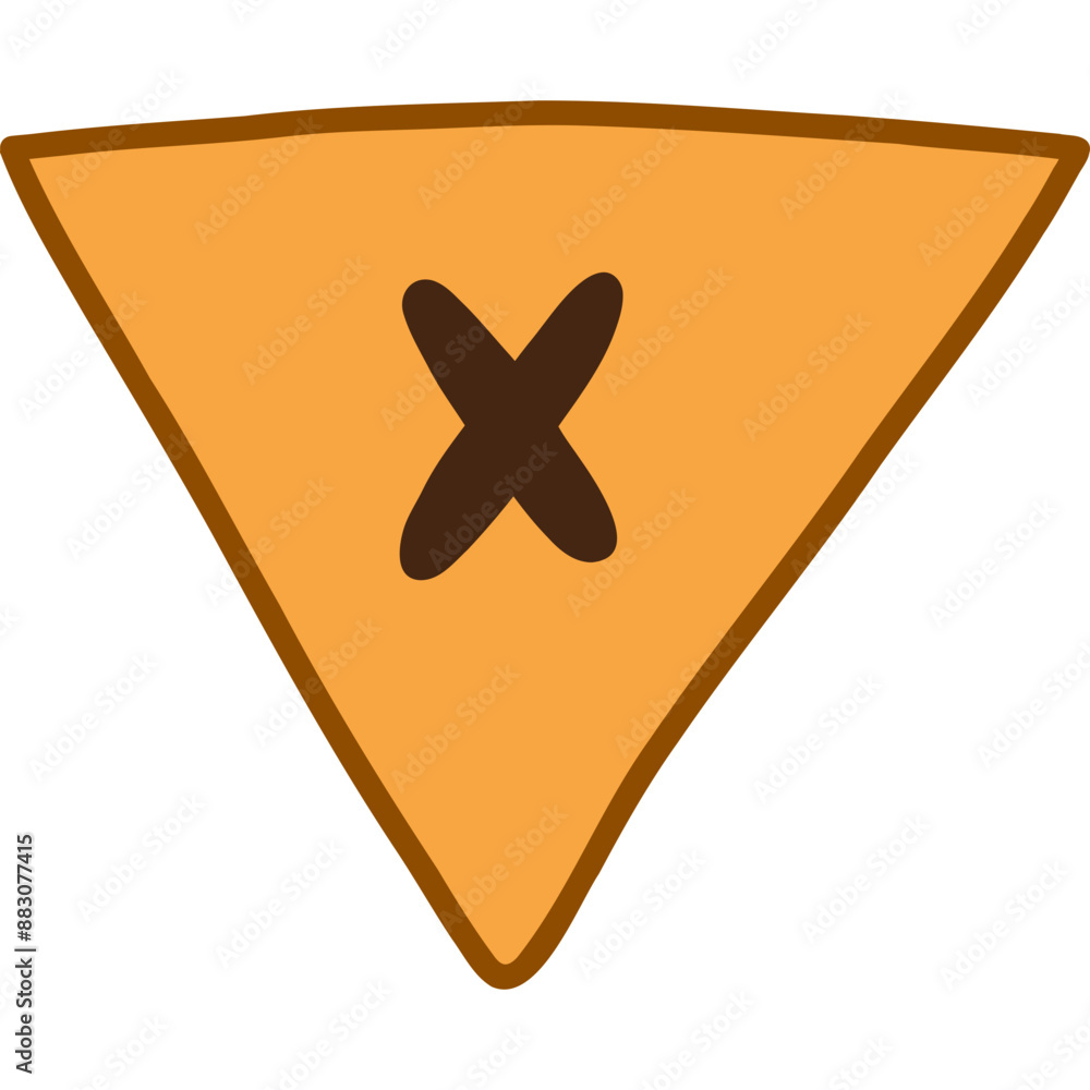 Cute hand drawn cross mark in the shape of inverted triangle. Diary ...