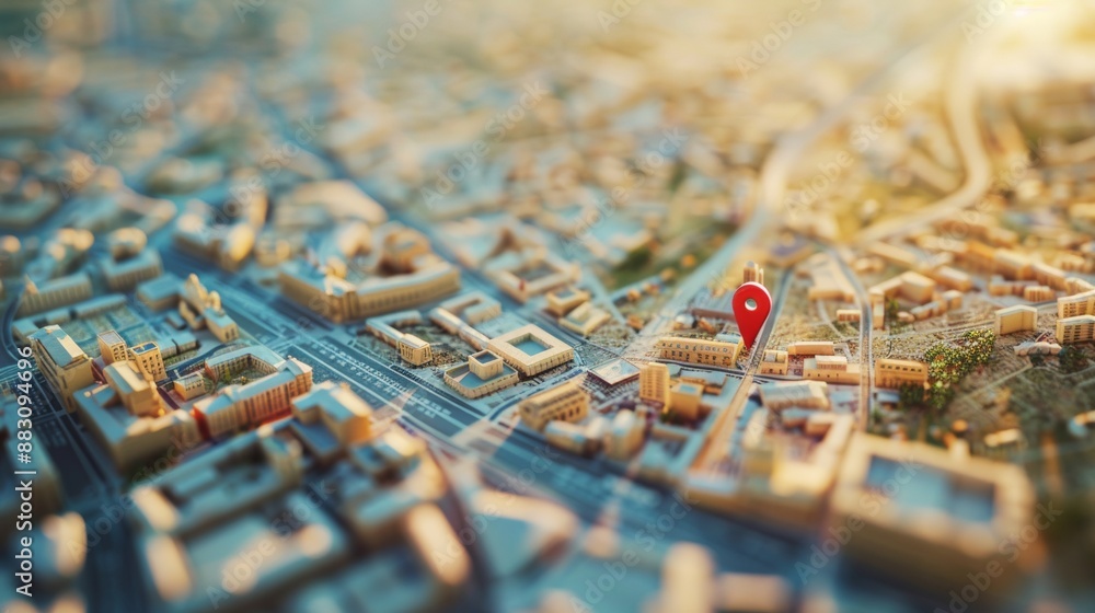 Navigate with folded maps, find your destination marked with a red pin ...