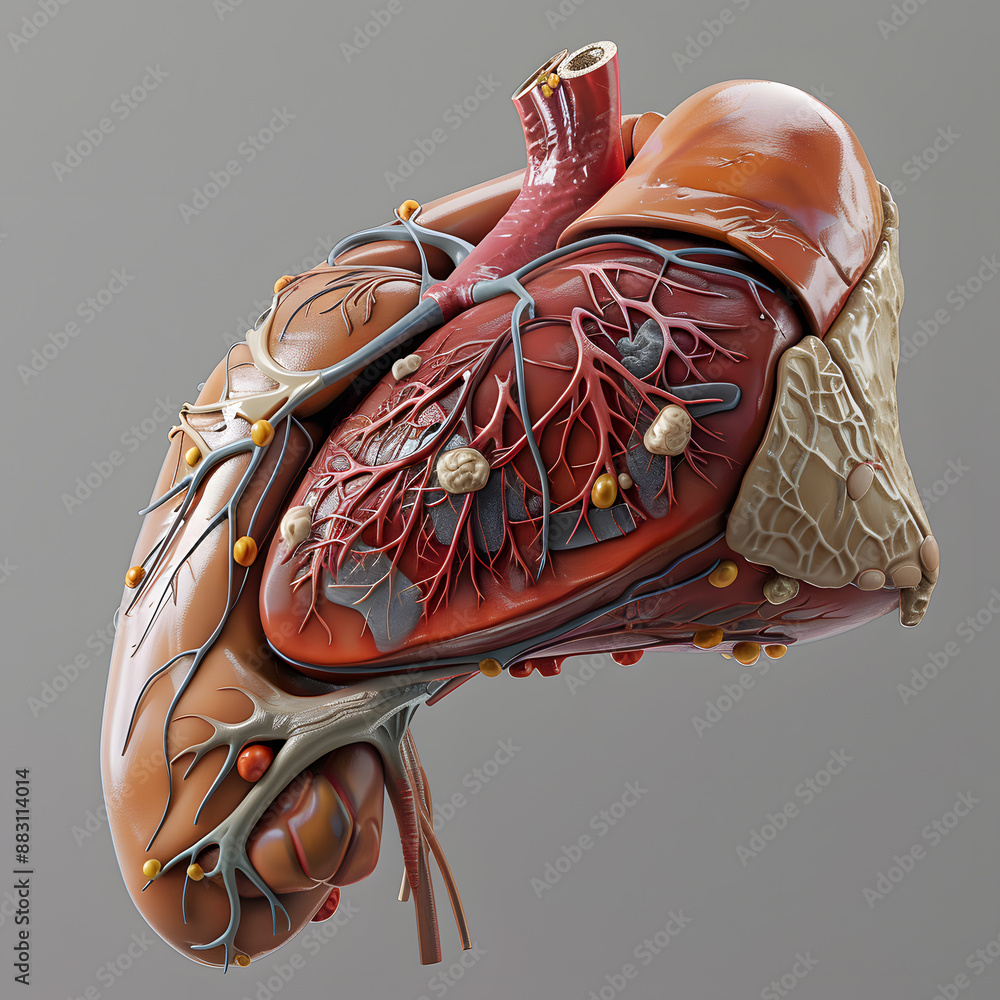 Liver Anatomy: Generate a detailed 3D model of the human liver ...