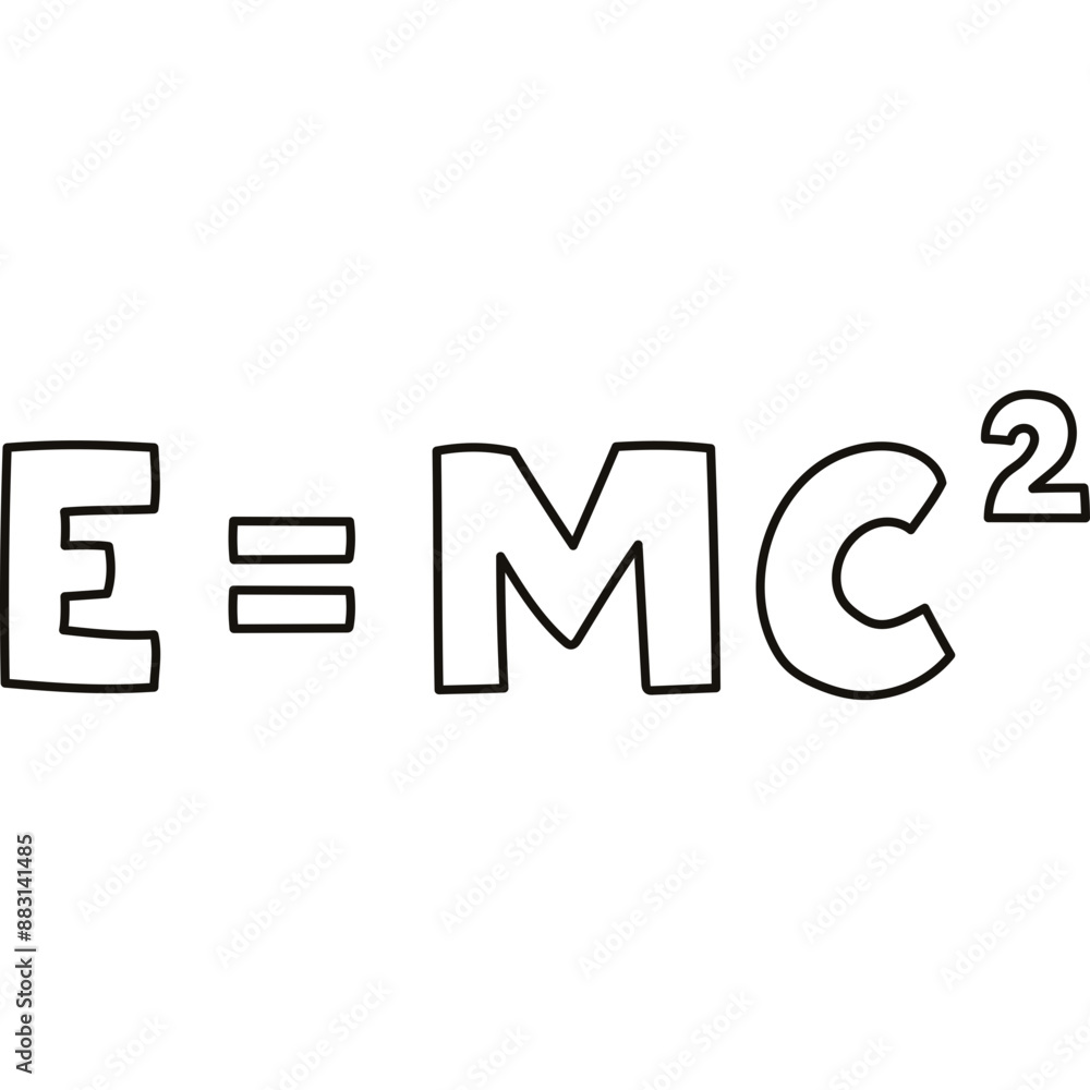 Cute doodle lettering of physical formula. Concept of back to school. E ...