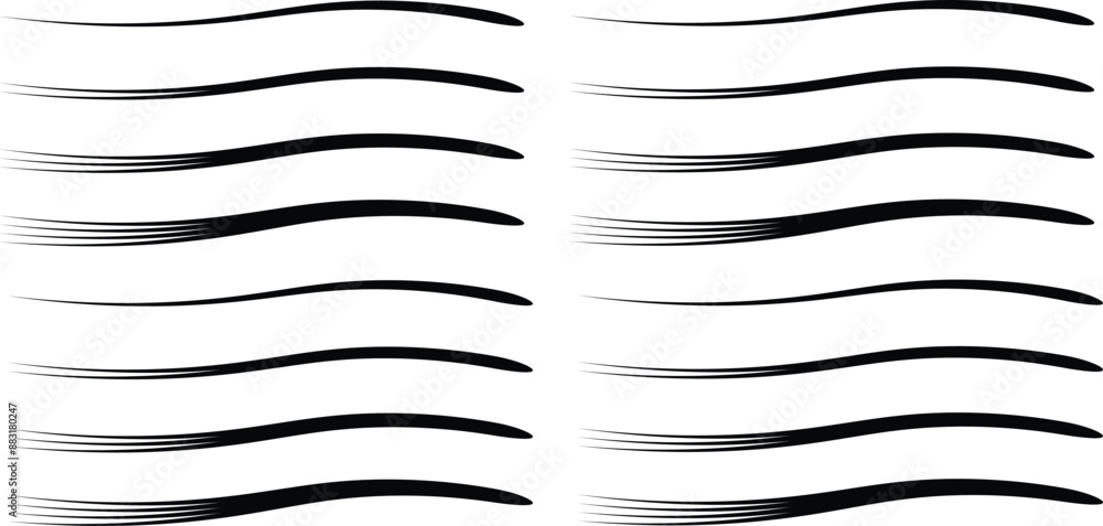 Set of underlines and highlight lines hand drawn vector. Hand drawn ...