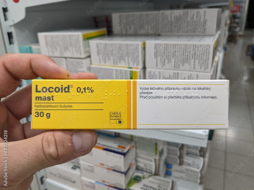 Prague, Czech Republic - July 10 2024: LOCOID box of medication with ...