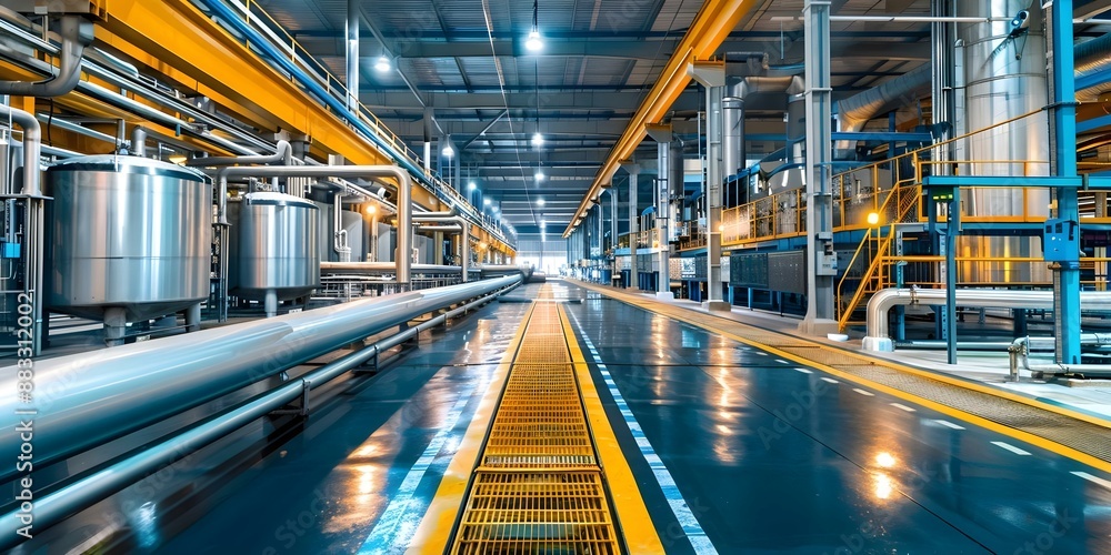 Overview of Milk Factory Equipment at a Dry Plant. Concept Equipment ...