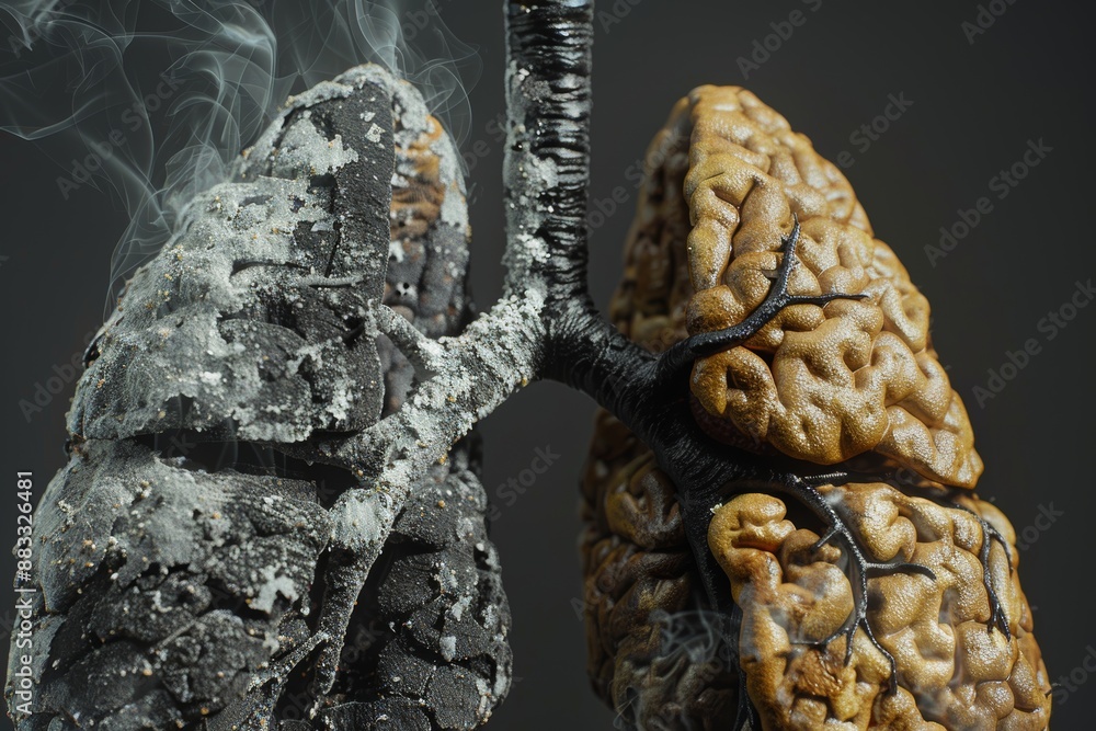Detailed Comparison of Smoker's Lungs vs Healthy Lungs - Visual Impact for Health Education ...