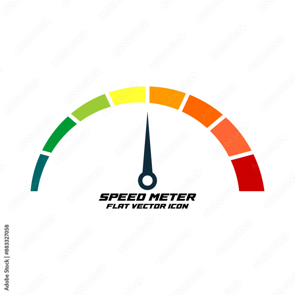 Simple speed meter flat vector illustration design. Speed meter symbol ...