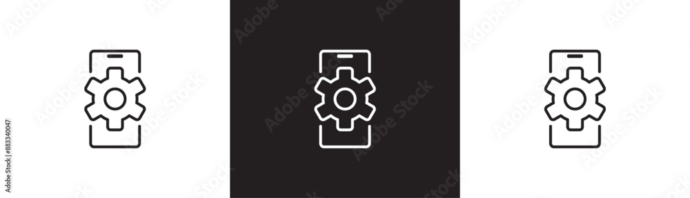 Smartphone settings icon vector. simple icons Update, upgrade ...