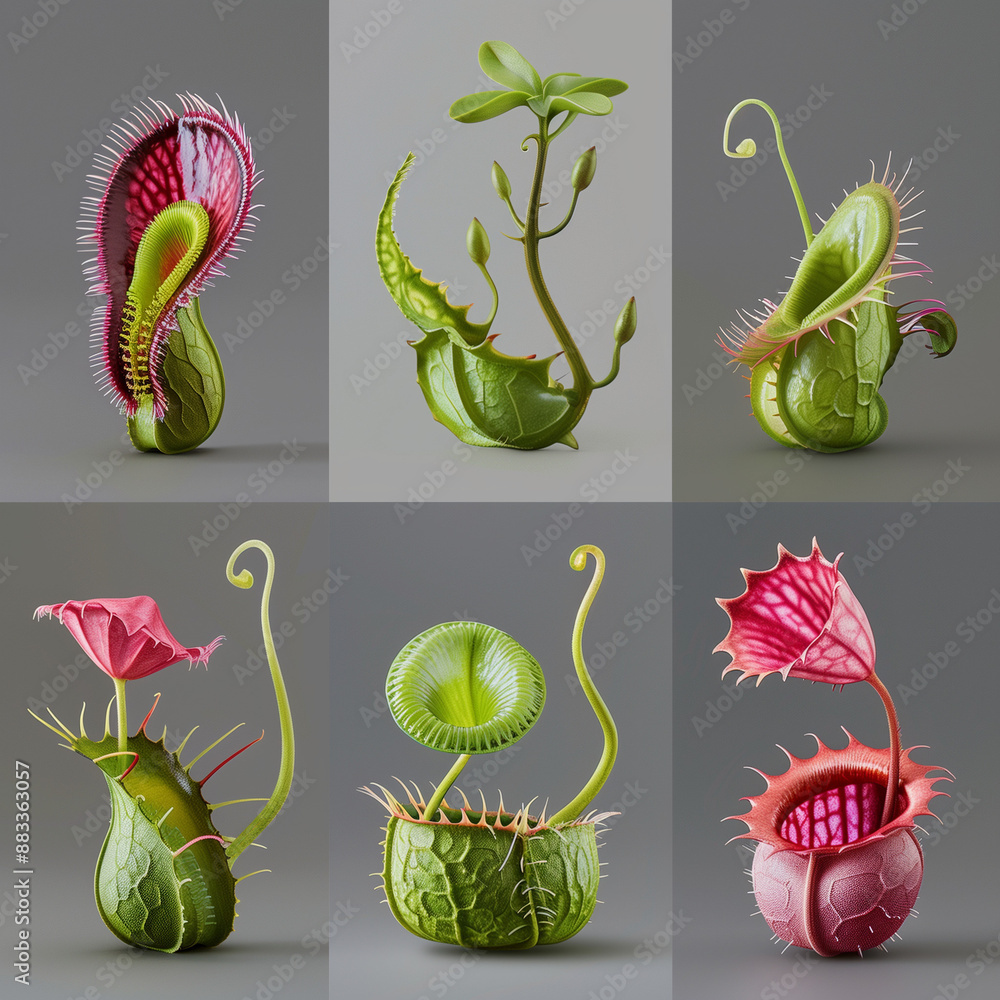 A series of photorealistic images showcasing the various shapes and ...