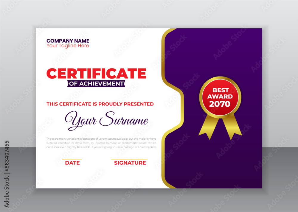 Minimal Modern certificate appreciation, certificate achievement ...