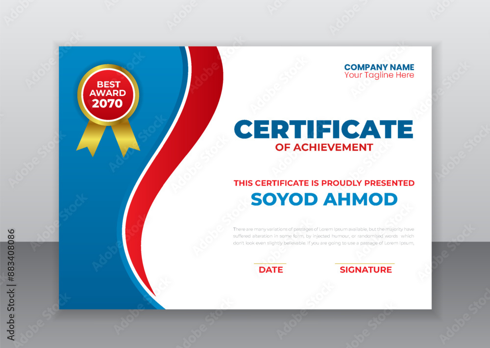 Navy Blue Color certificate appreciation, Business certificate template ...