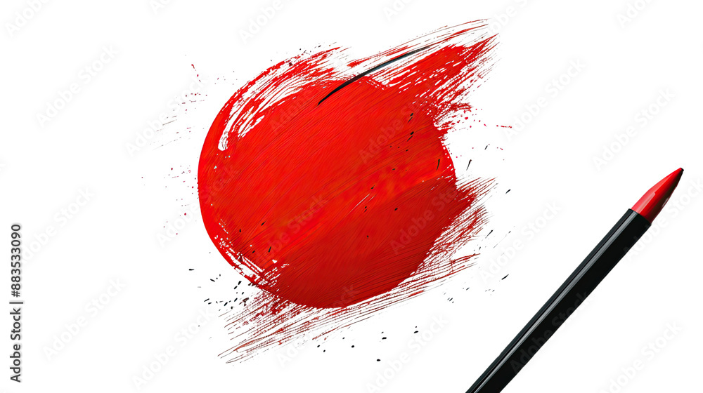 red circle brush stroke on transparent background Stock Photo | Adobe Stock