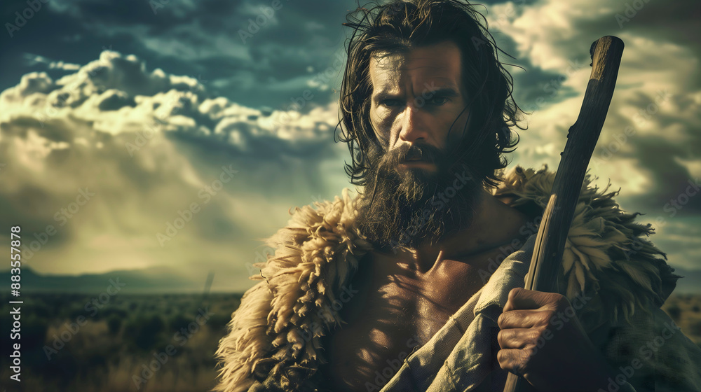 King David in his younger days, before he became king, while he was ...