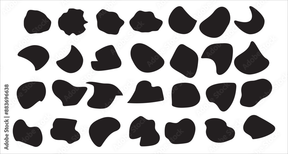 Random blob shapes silhouette icon set. black blobs irregular shapes ...
