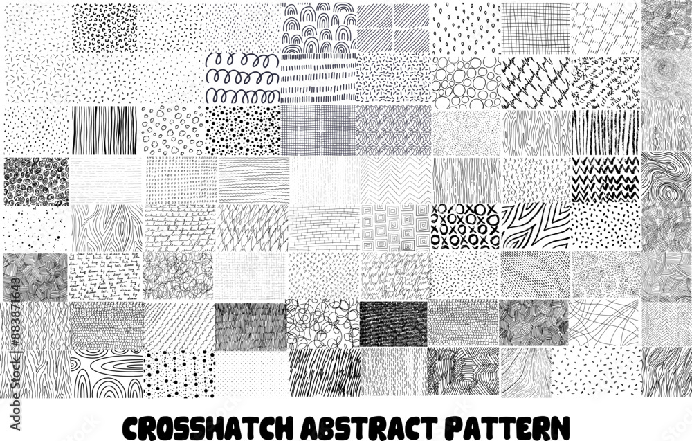 Big sprinkle crosshatch vector patterns background set. Donut pattern ...