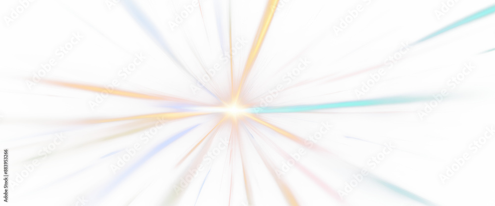 Colorful light burst effect with radiant beams isolate on transparent ...