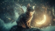 Cat Star Sky Moon Free Stock Photo - Public Domain Pictures