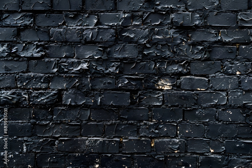 Black brick wall background. Black bricks wall texture, dark abstract ...