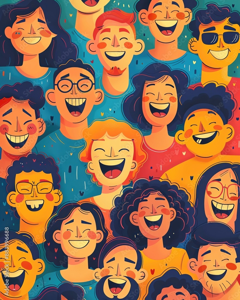 Illustration of people making jokes and laughing for International Joke ...