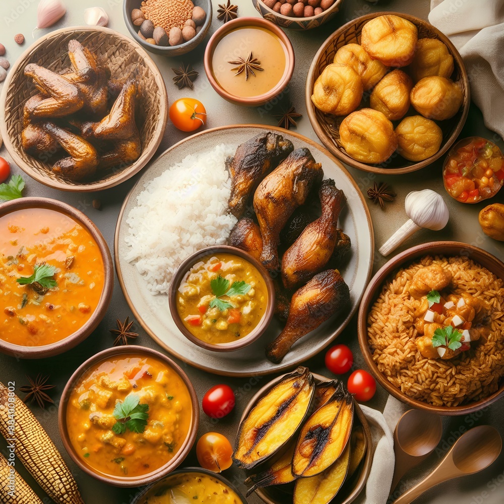 west african food concept traditional wset shes assortment peanut soup ...