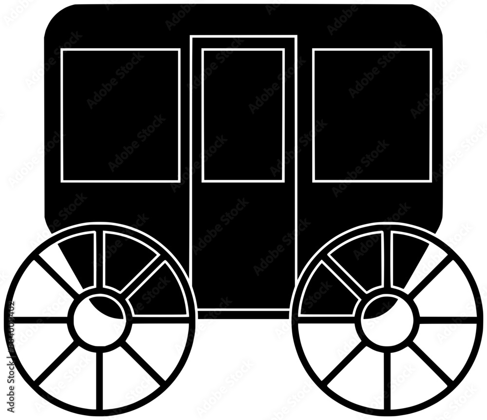 Vector de Stock conestoga illustration wagon silhouette pioneer logo ...