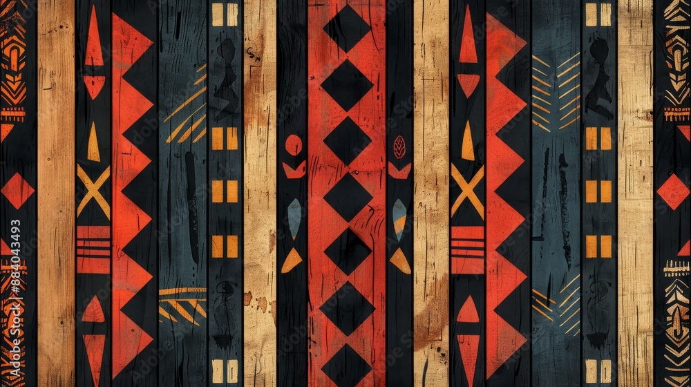 Seamless African tribal pattern background with vibrant colors and ...