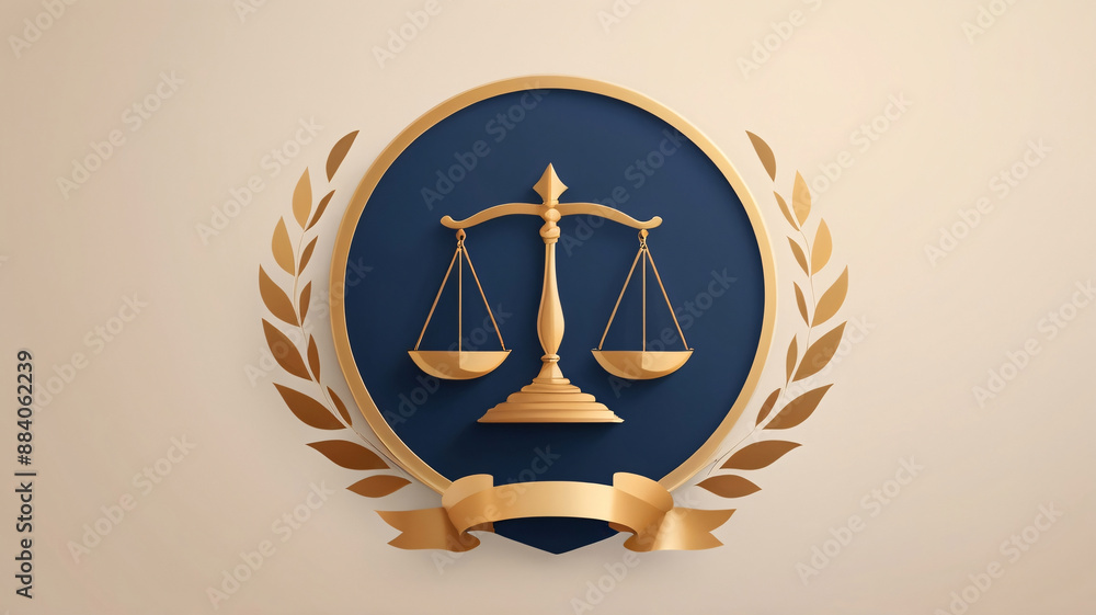 Illustration Stock Justice logo tribunal huissier IA 2 | Adobe Stock