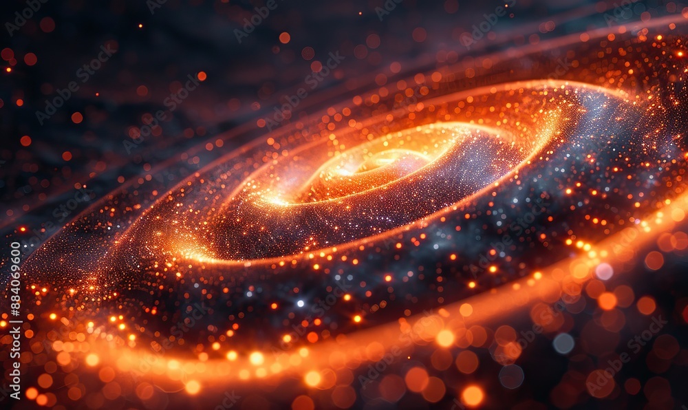 Abstract data backgrounds with a spinning vortex of light particles for ...