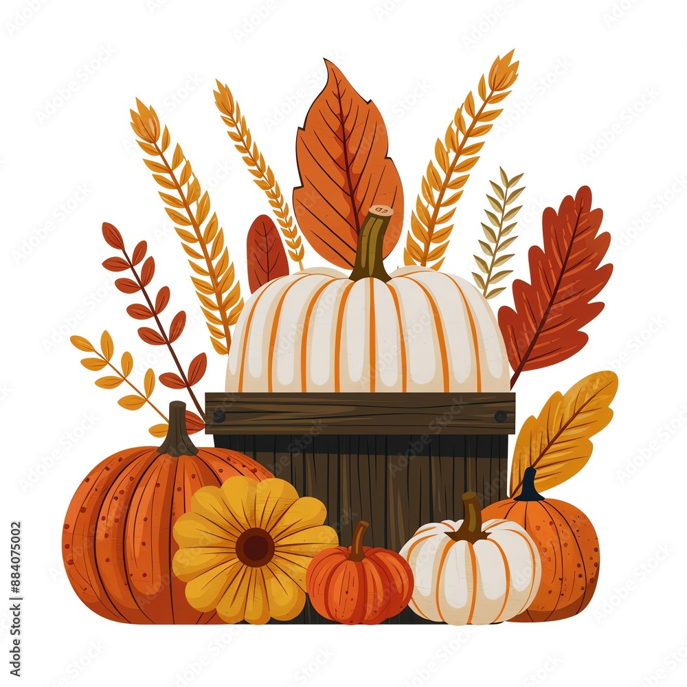 Harvest clipart, autumn crop element, rustic illustration, warm tones ...