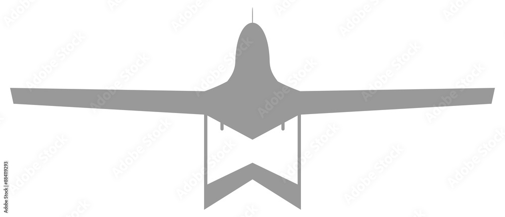 Silhouette of the UAV drone or Unmanned Aerial Vehicle, can use for Art ...