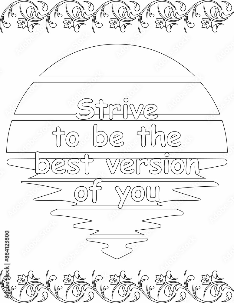Printable motivational coloring page for kids and adults with positive ...