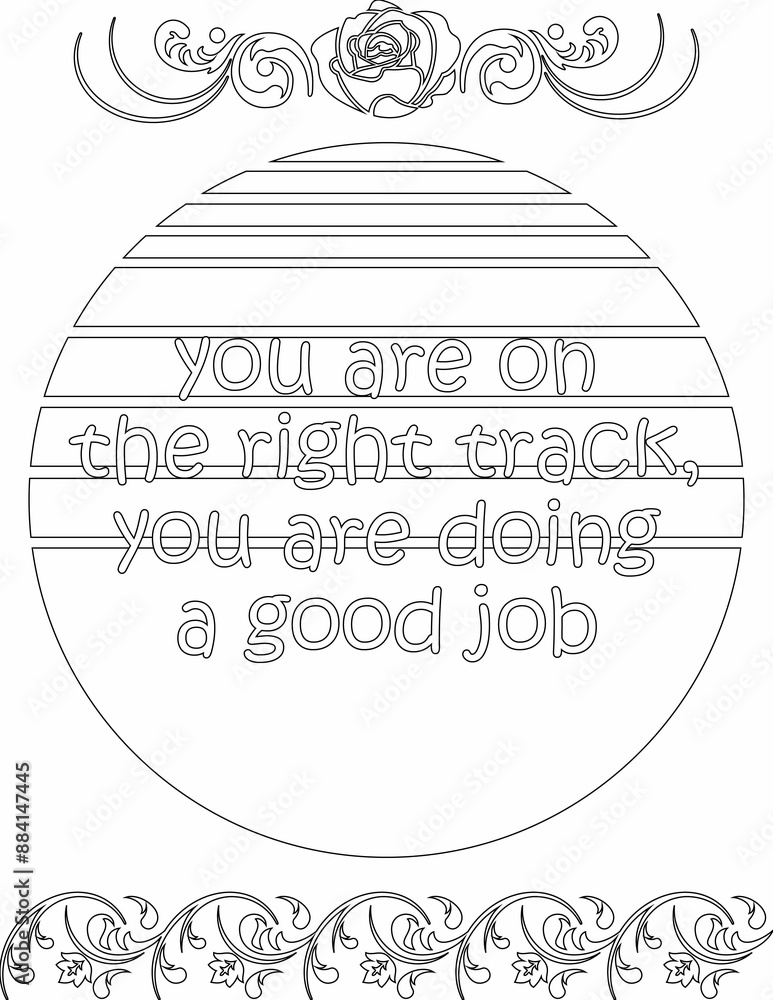Printable motivational coloring page for kids and adults with ...