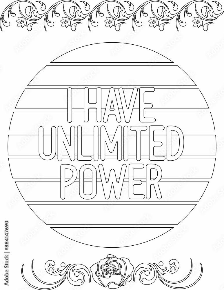 Printable motivational coloring page for kids and adults with ...
